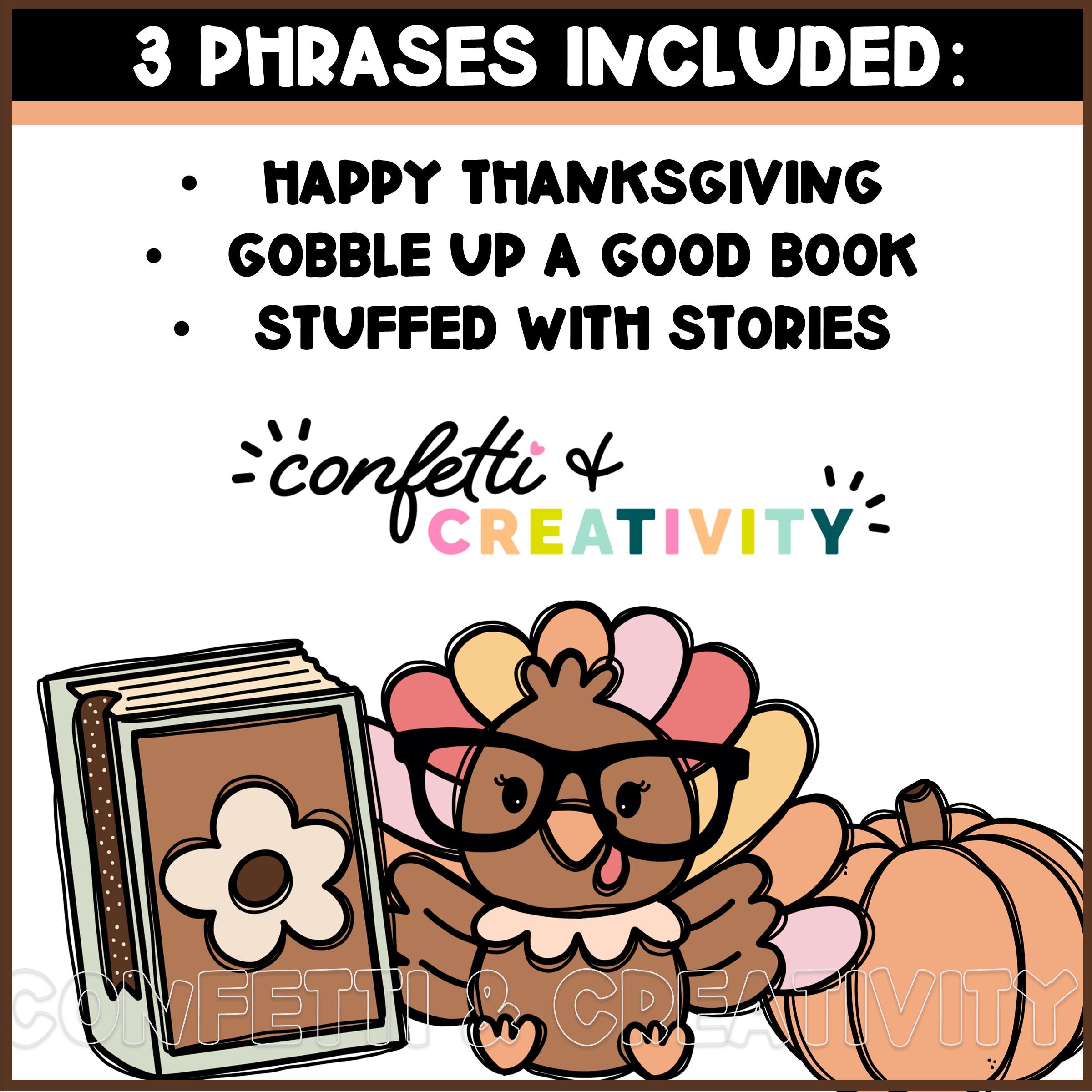 Thanksgiving Classroom Door Decor Kit: Reading Theme (digital Download ...