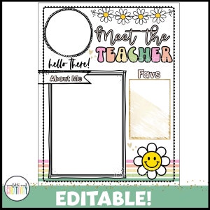Retro Meet the Teacher Template: Editable Classroom Letter (digital ...