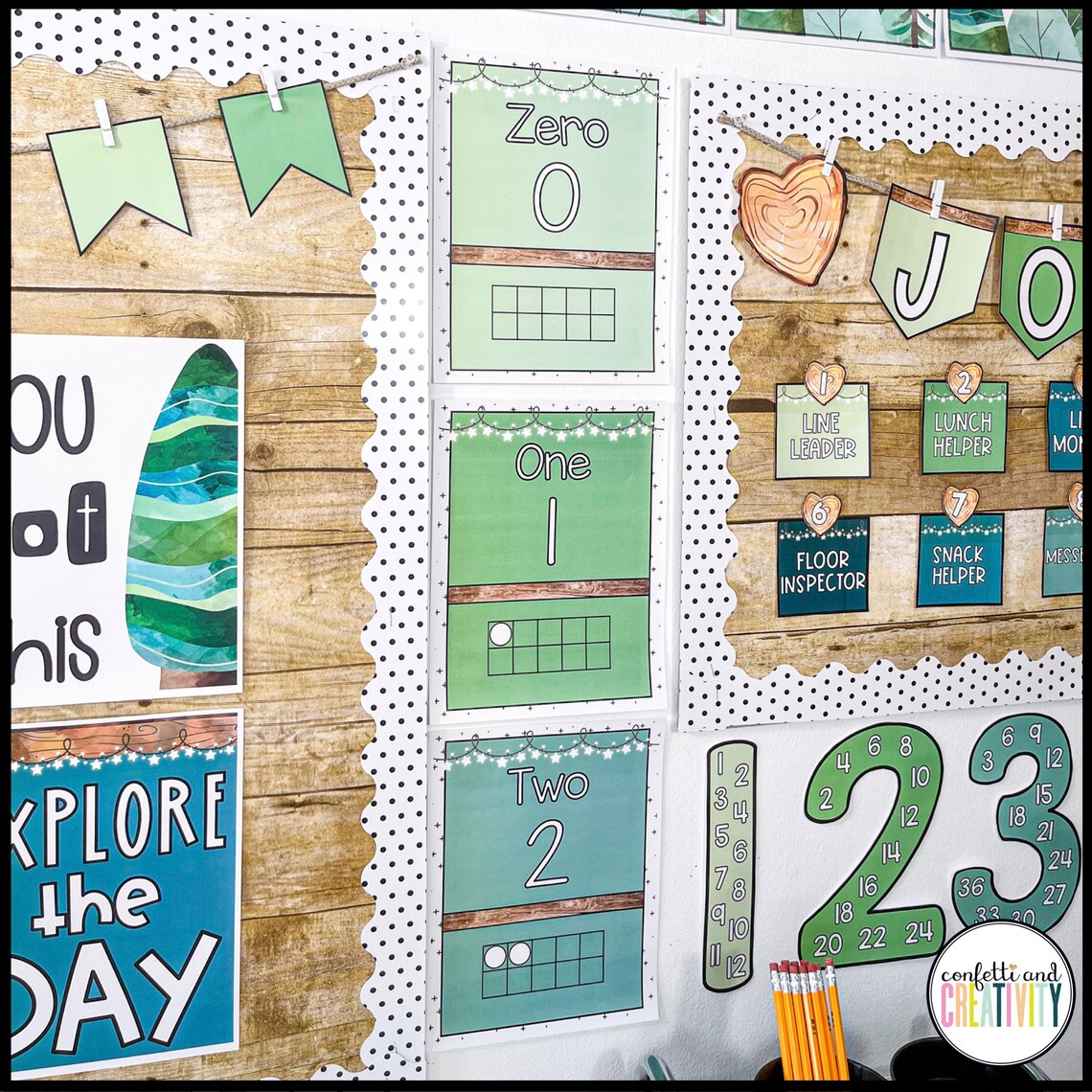 Classroom Number Posters With Ten Frames 0-20 Nature - Etsy