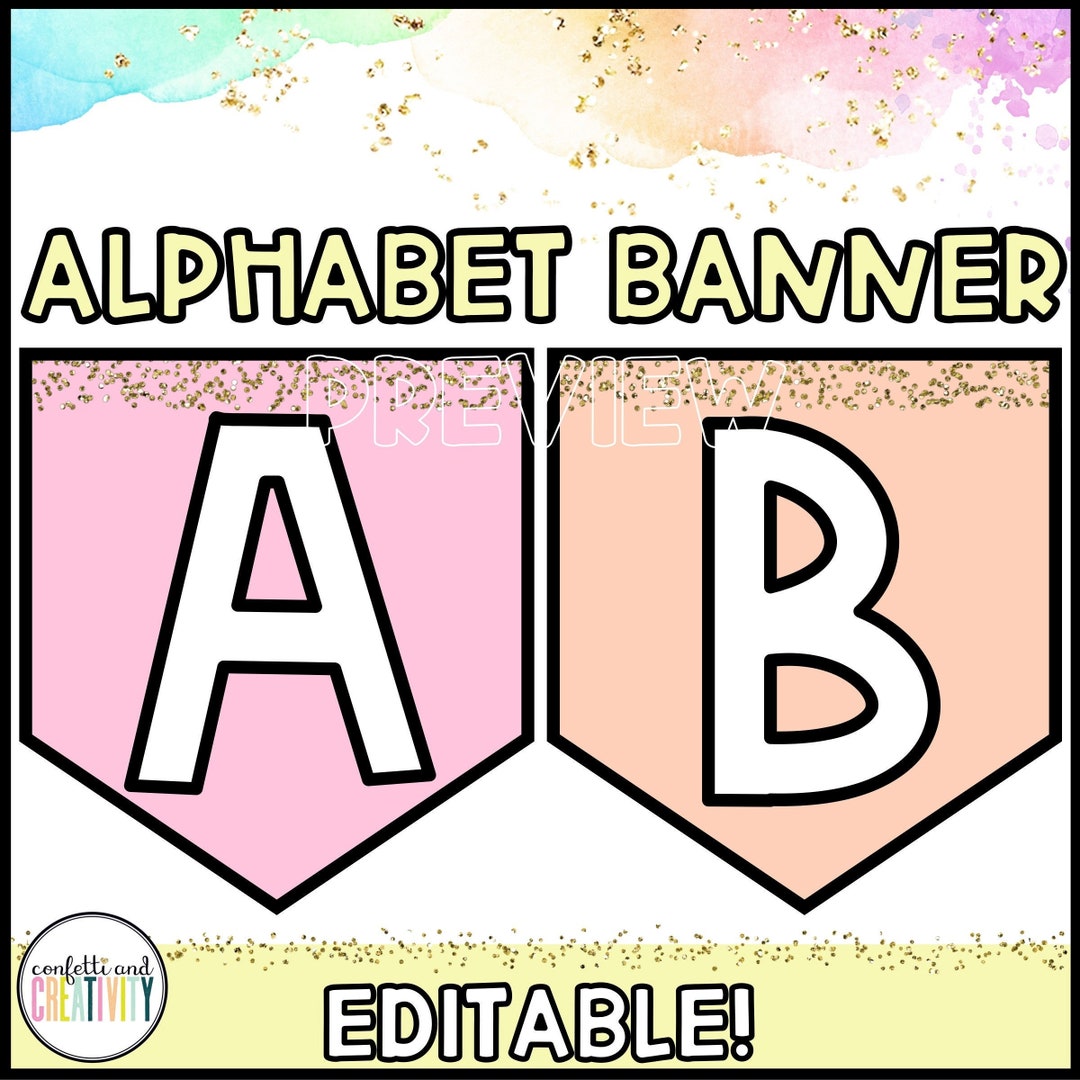 Alphabet Banner for the Classroom | Pastel Classroom Decor | ABC Banner ...