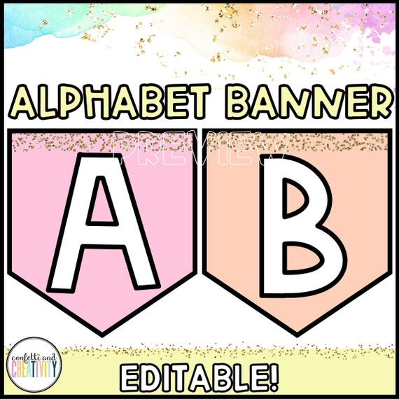 Alphabet Banner for the Classroom Pastel Classroom Decor - Etsy