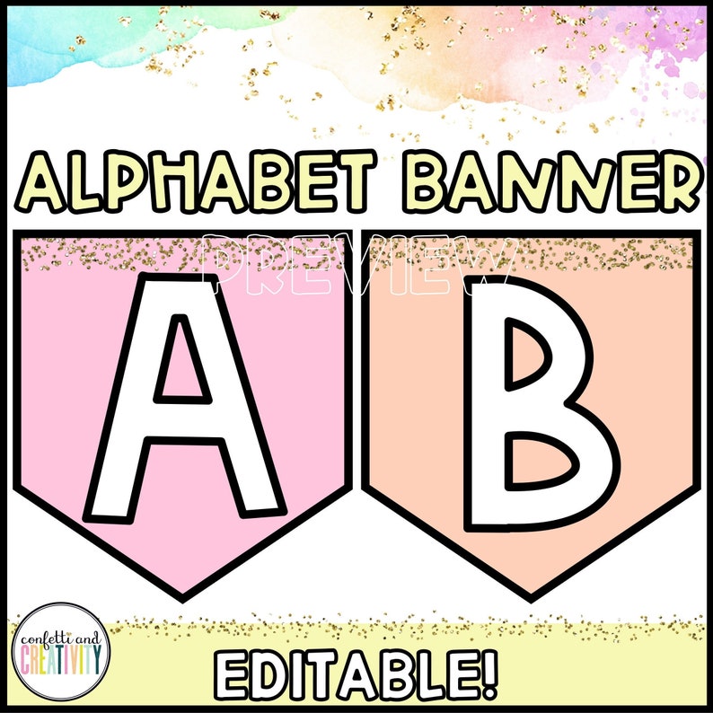 Alphabet Banner for the Classroom Pastel Classroom Decor - Etsy
