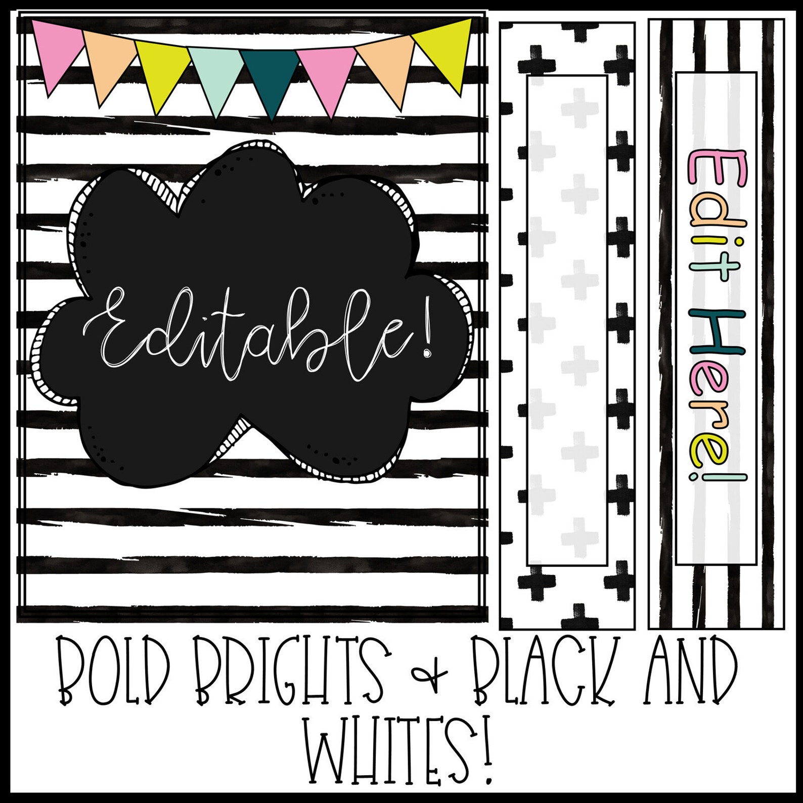 Teacher Binder Covers and Spines Bright Binder Covers Bold - Etsy