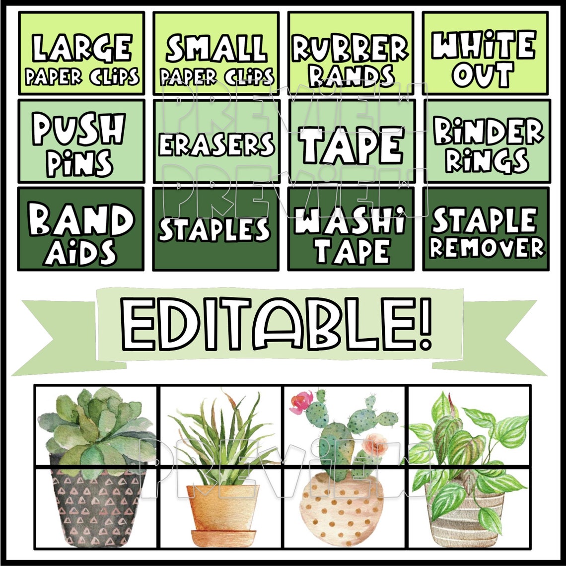 Plant Teacher Toolbox Labels: Editable Classroom Decor (digital ...