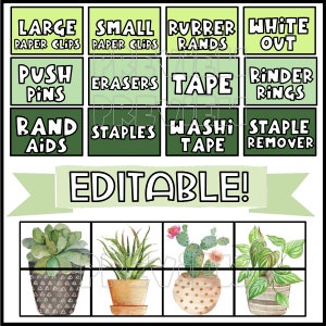 Plant Teacher Toolbox Editable Labels | Plant Classroom Decor | Teacher ...