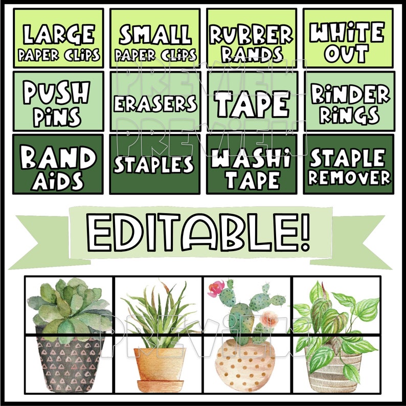 Plant Teacher Toolbox Editable Labels Plant Classroom Decor - Etsy