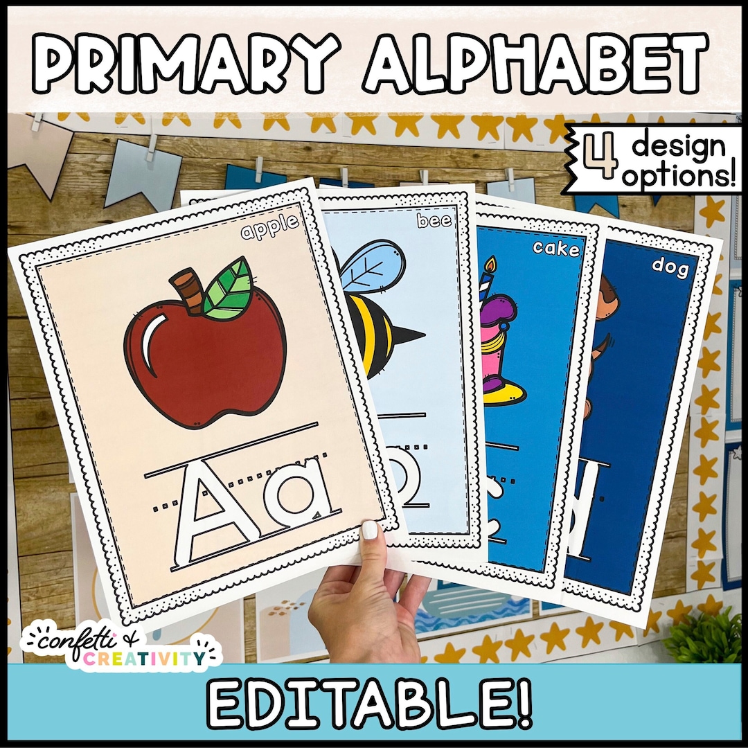 Blue Neutral Picture Alphabet Posters: Elementary Classroom Decor ...