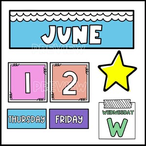 Bright Classroom Calendar Pack | Pocket Chart Calendar Cards | Flip ...