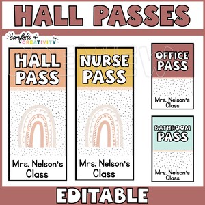 PRINTABLE Classroom Hall Passes | Personalized Classroom Hall Pass ...