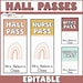 PRINTABLE Classroom Hall Passes Personalized Classroom Hall Pass ...