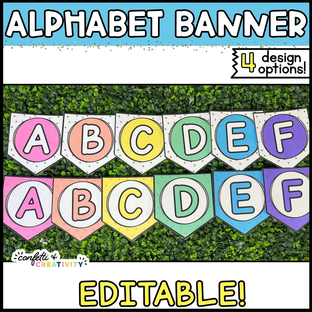 Alphabet Banner for the Classroom | Bright Classroom Decor | ABC Banner ...