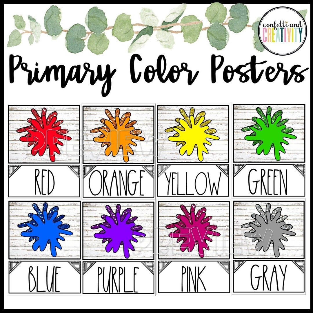 Modern Farmhouse Color Posters for the Classroom | Primary Classroom ...