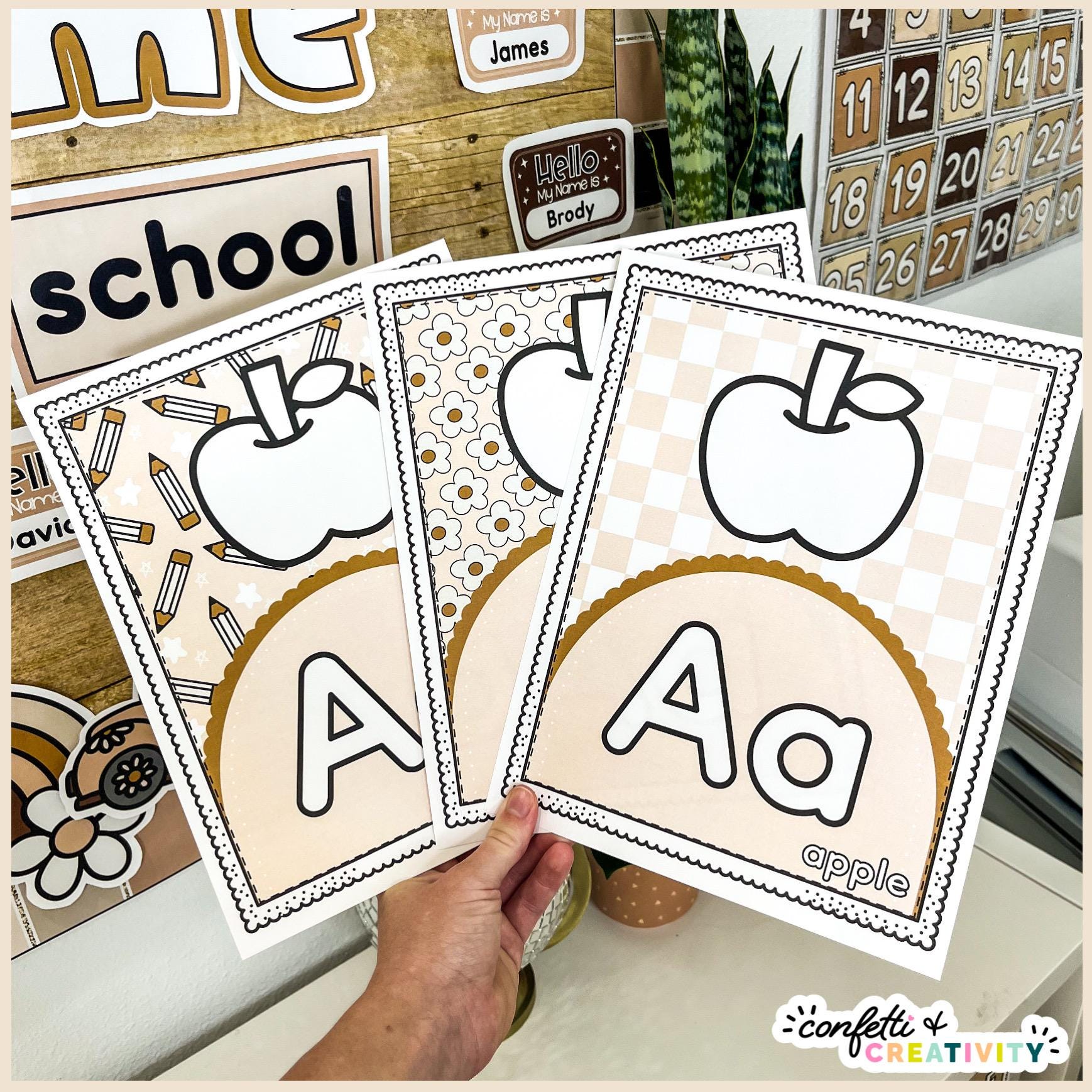 Neutral Picture Alphabet Posters: Elementary Classroom Decor (digital ...