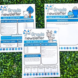 Editable Winter Classroom Newsletter Template: January School Flyer ...