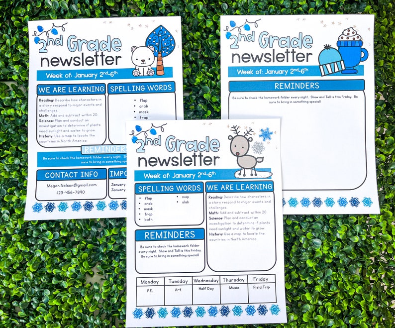 Editable Winter Classroom Newsletter Template: January School Flyer ...
