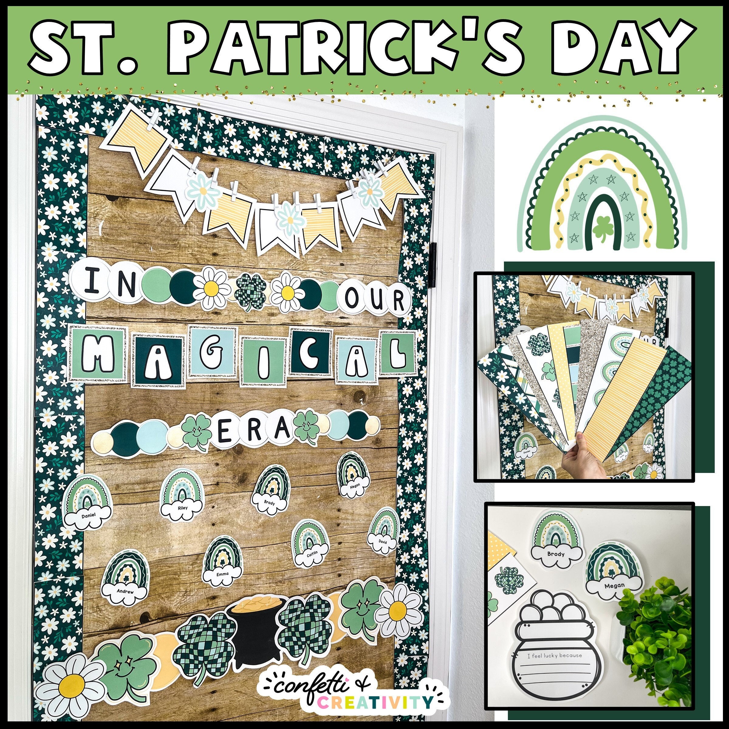 St. Patrick's Day Classroom Door Decor Kit: Writing Activity (digital ...