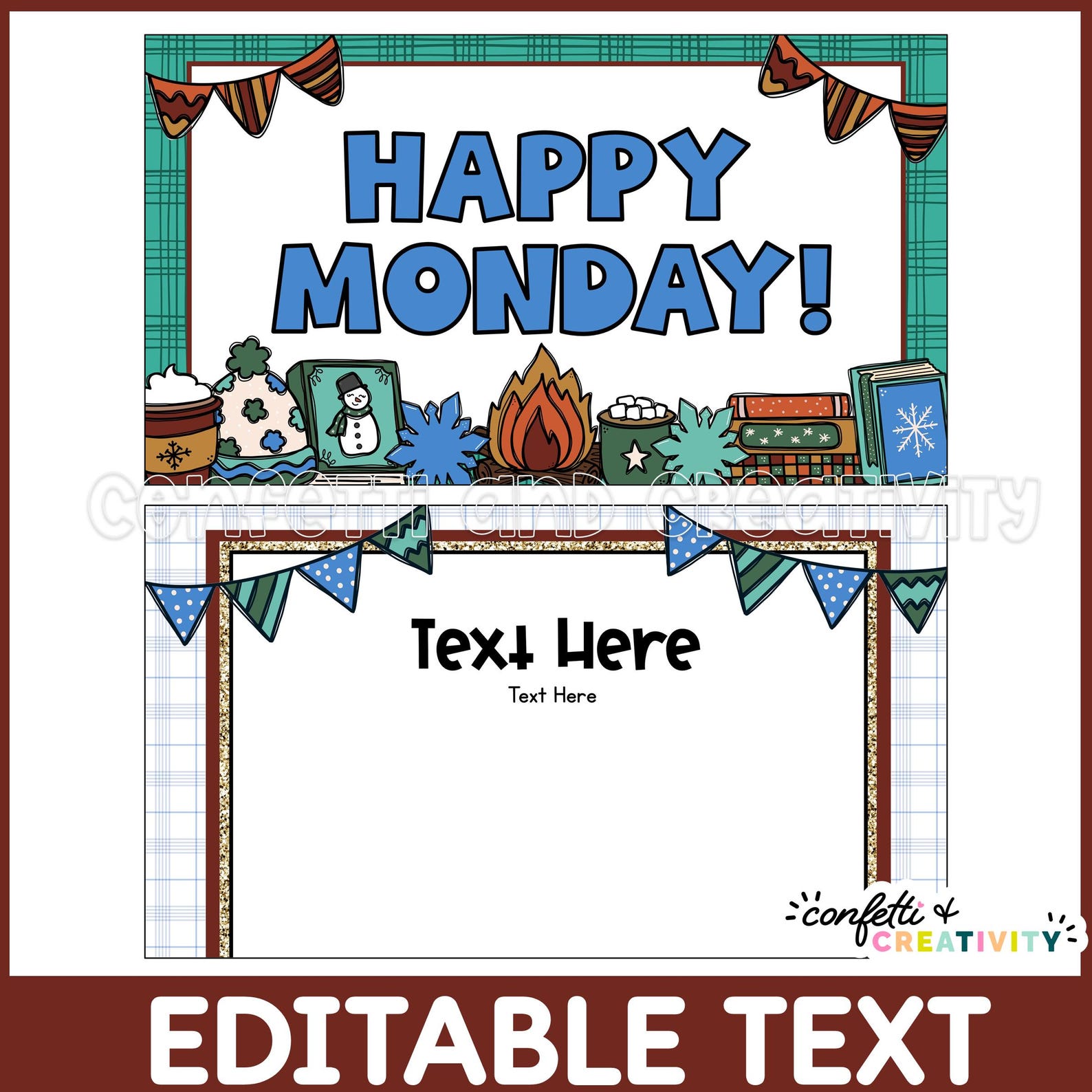 Winter Classroom Slides Template: Holiday Theme (powerpoint & Google ...