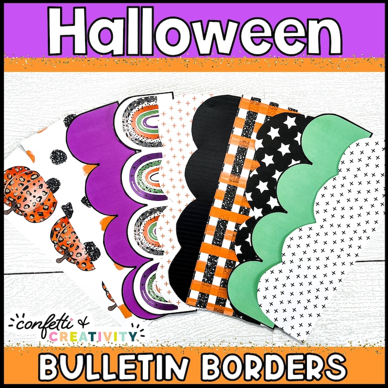 PRINTABLE Halloween Bulletin Board Borders Halloween - Etsy