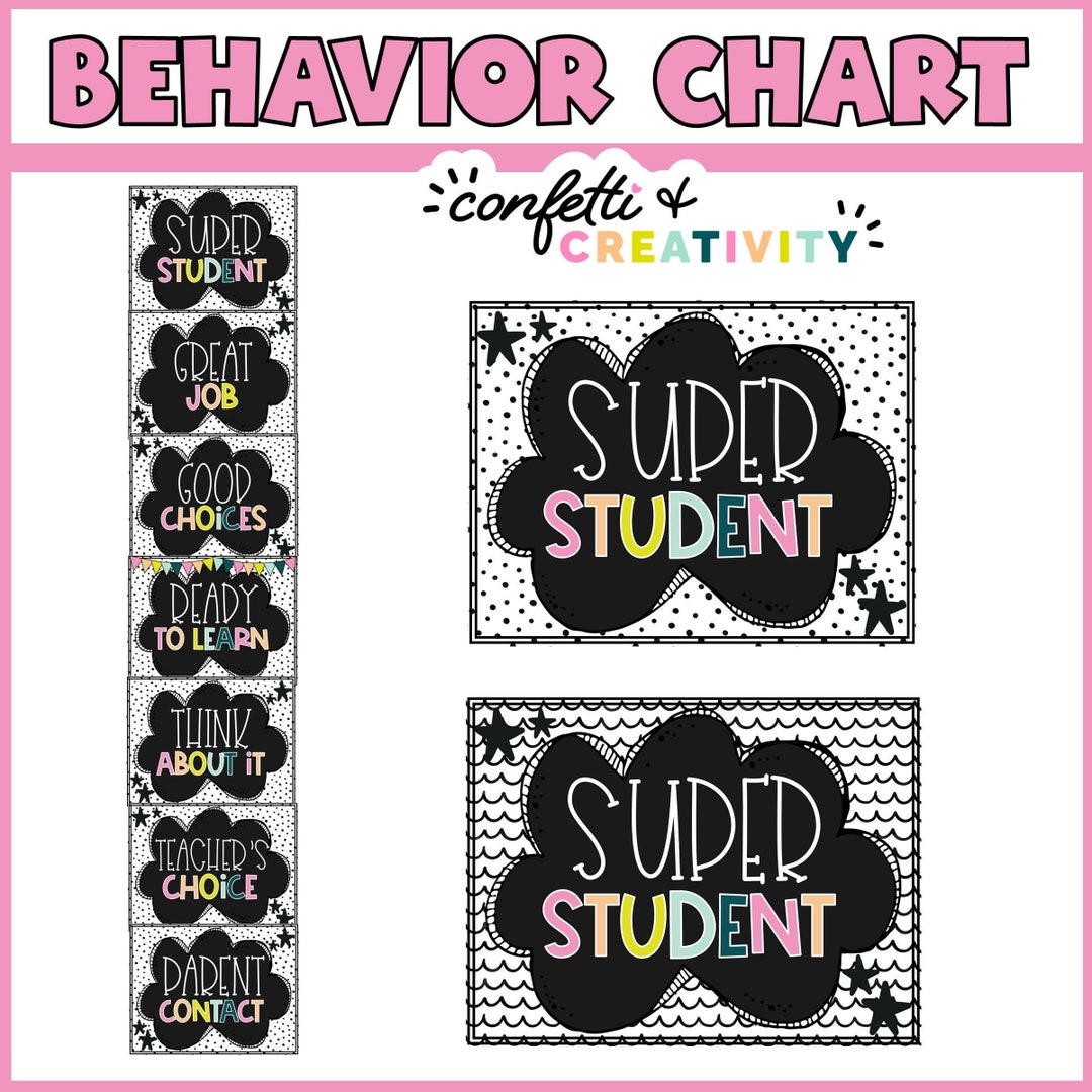 Classroom Behavior Chart | Classroom Behavior Management | Bright ...
