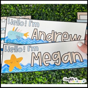 Ocean Student Desk Plates | Student Name Tags | Desk Name Plates for ...