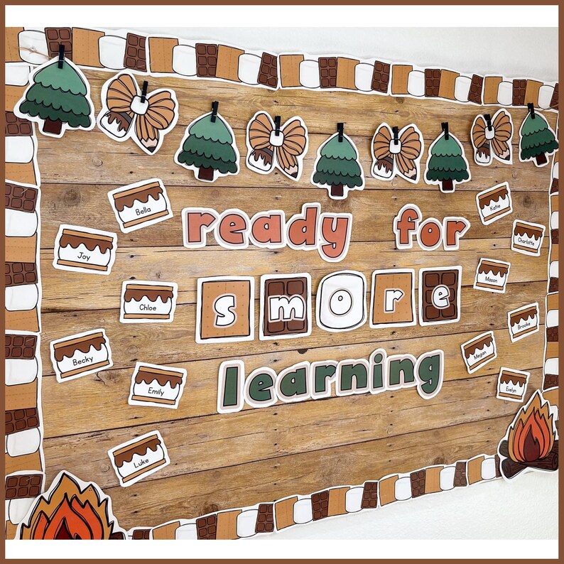 S'mores Bulletin Board: Rustic Camping Classroom Decor (digital ...