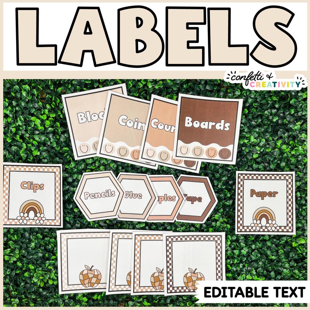 Neutral Classroom Labels: Editable Decor Template (digital Download) - Etsy