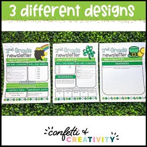 EDITABLE St. Patrick's Day Classroom Newsletter | Teacher Newsletter ...