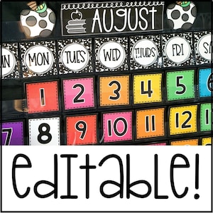 Bright Classroom Calendar Pack | Pocket Chart Calendar Cards | Flip ...