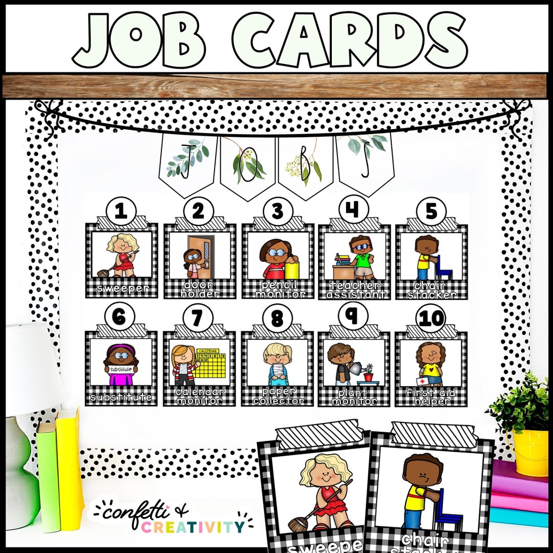 Farmhouse Classroom Jobs Display | Editable Classroom Jobs | Classroom ...