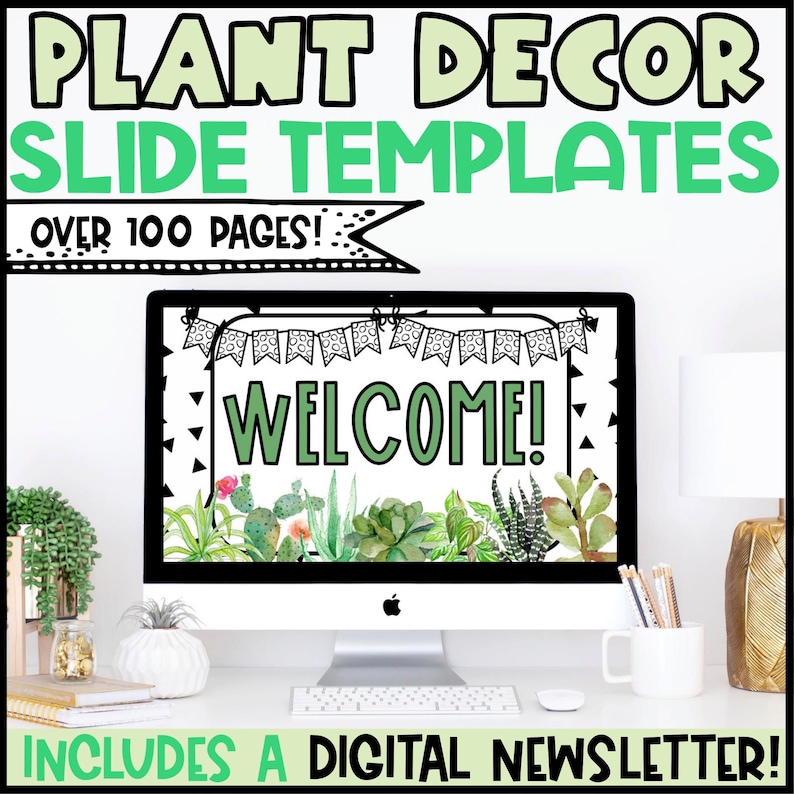 Plant Classroom Decor: Google Slides & Powerpoint Templates (digital ...