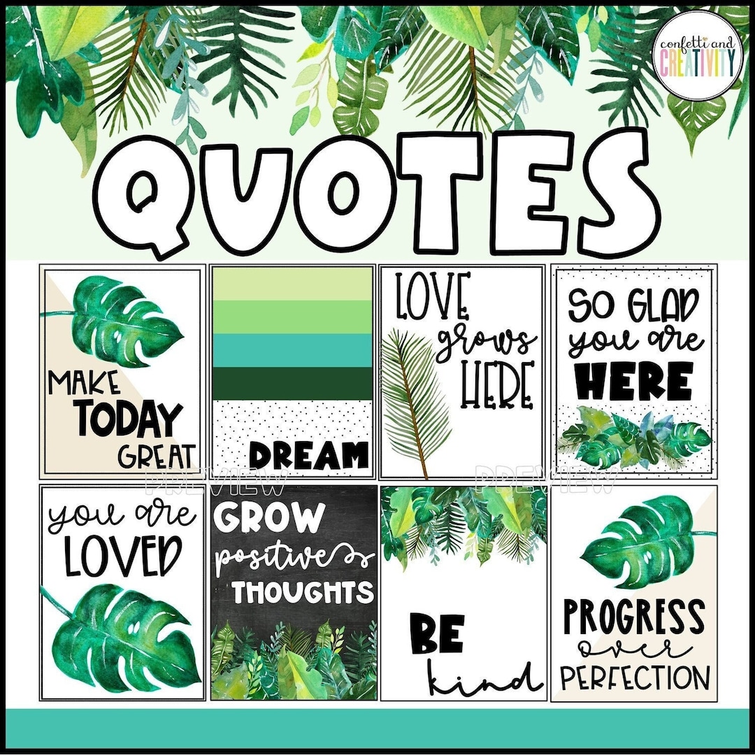 Tropical Classroom Quote Posters | Classroom Quotes | Tropical ...