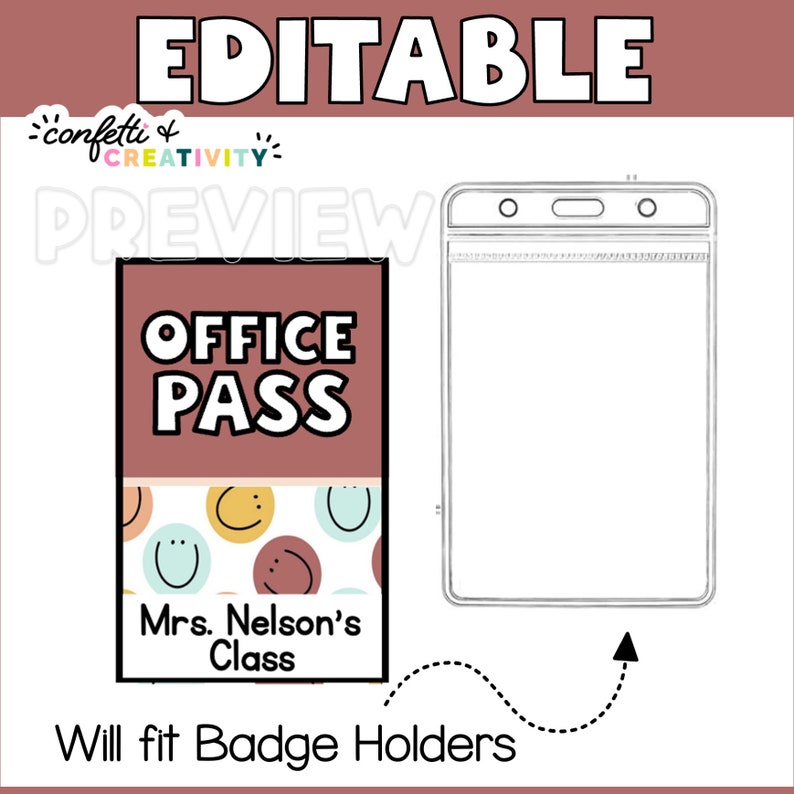 Editable Classroom Hall Passes: Modern Neutral Design (digital Download ...