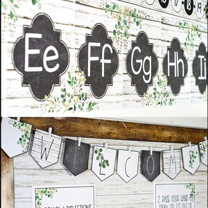 Modern Farmhouse Classroom Decor Bundle: Shiplap & Eucalyptus (digital ...