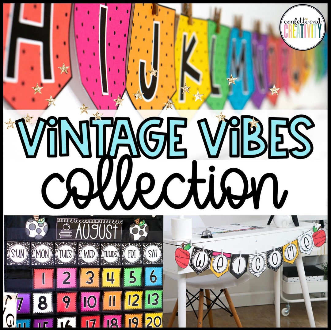 BRIGHT VINTAGE Classroom Decor Bundle | Bright Classroom Theme ...