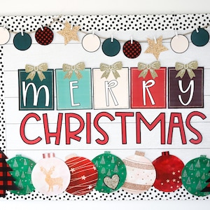 Merry Christmas Bulletin Board Kit: Printable Decor (digital Download ...