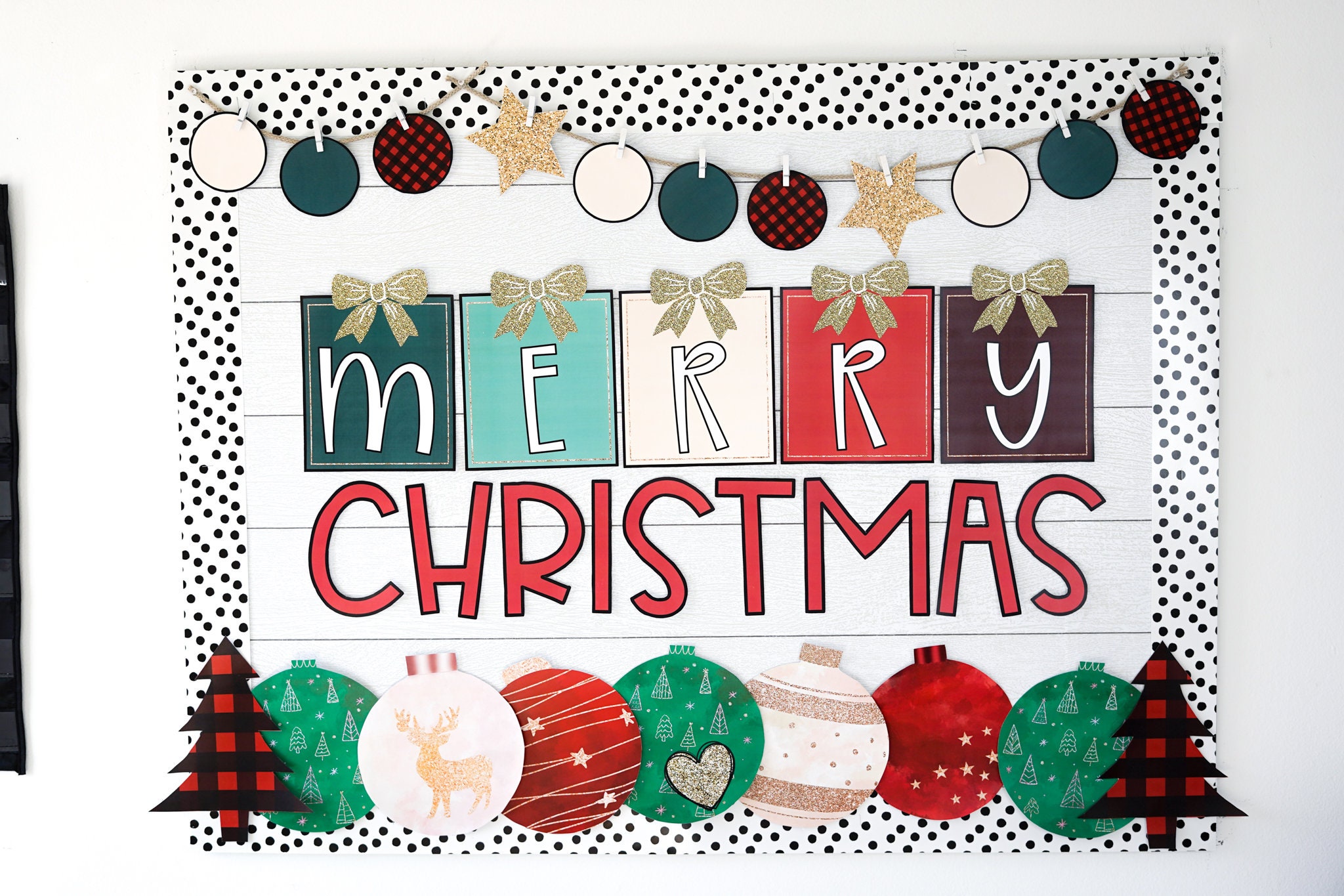 Merry Christmas Bulletin Board Kit: Printable Decor (digital Download ...