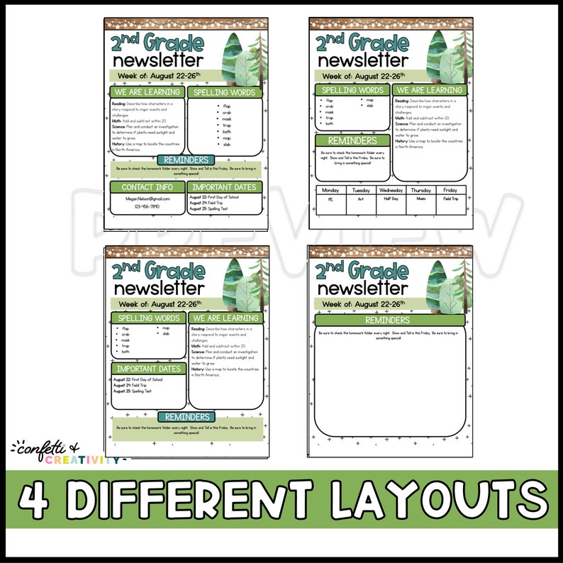 Nature Classroom Newsletter Template: Editable Teacher Newsletter ...