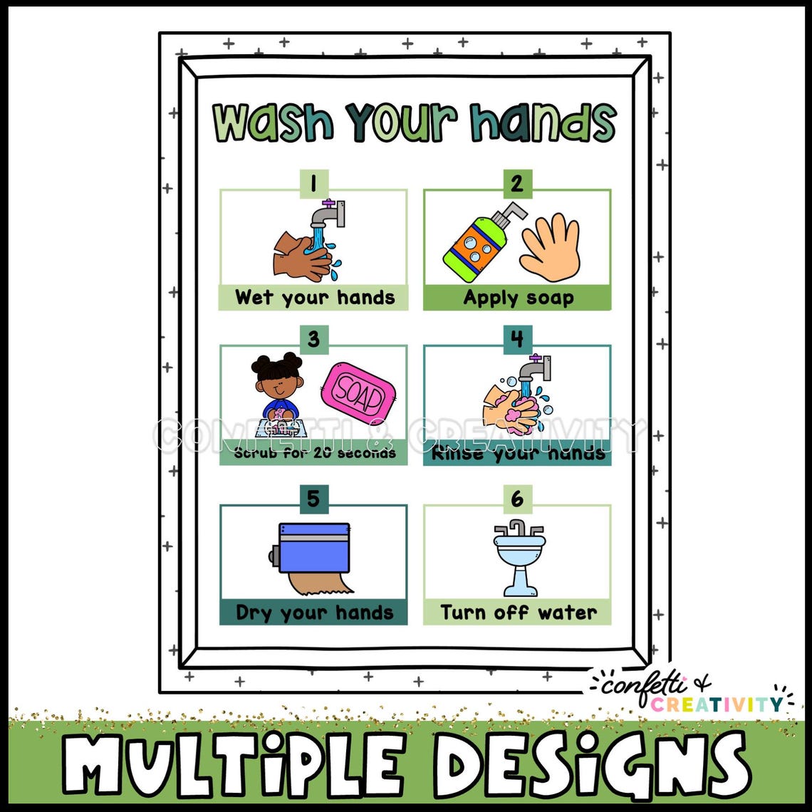 Hand Washing Posters Printable | Classroom Hygiene Charts | Bathroom ...