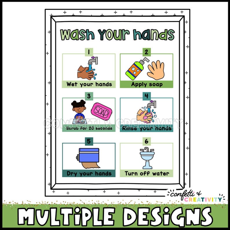 Hand Washing Posters Printable | Classroom Hygiene Charts | Bathroom ...
