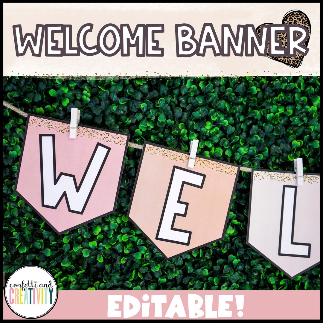 Boho Classroom Welcome Banner: Neutral Decor, Editable (digital ...