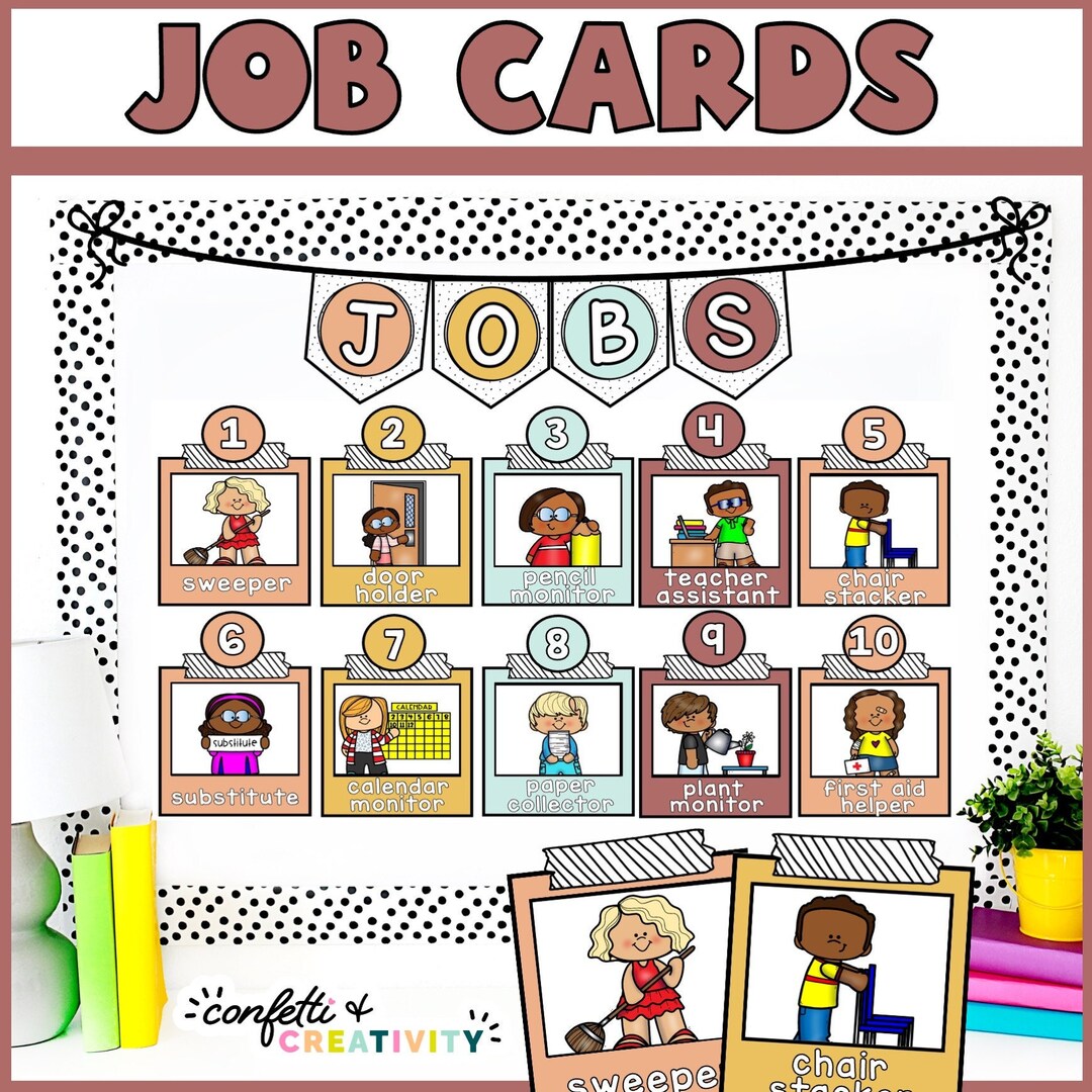 Neutral Classroom Job Chart: Modern Elementary Decor, Editable (digital ...