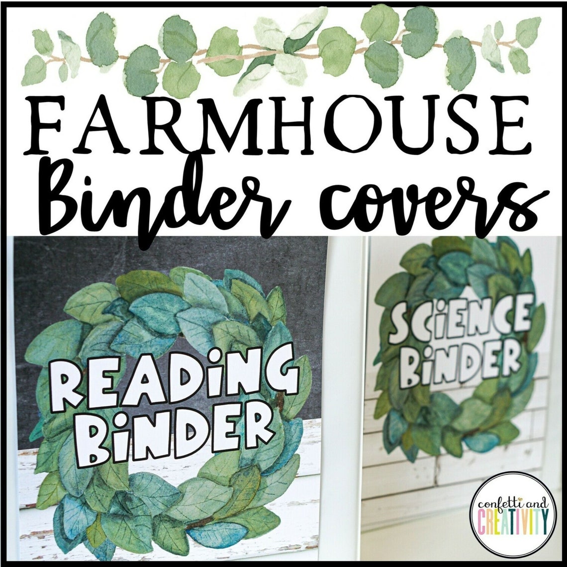 Teacher Binder Covers and Spines Modern Farmhouse Binder - Etsy