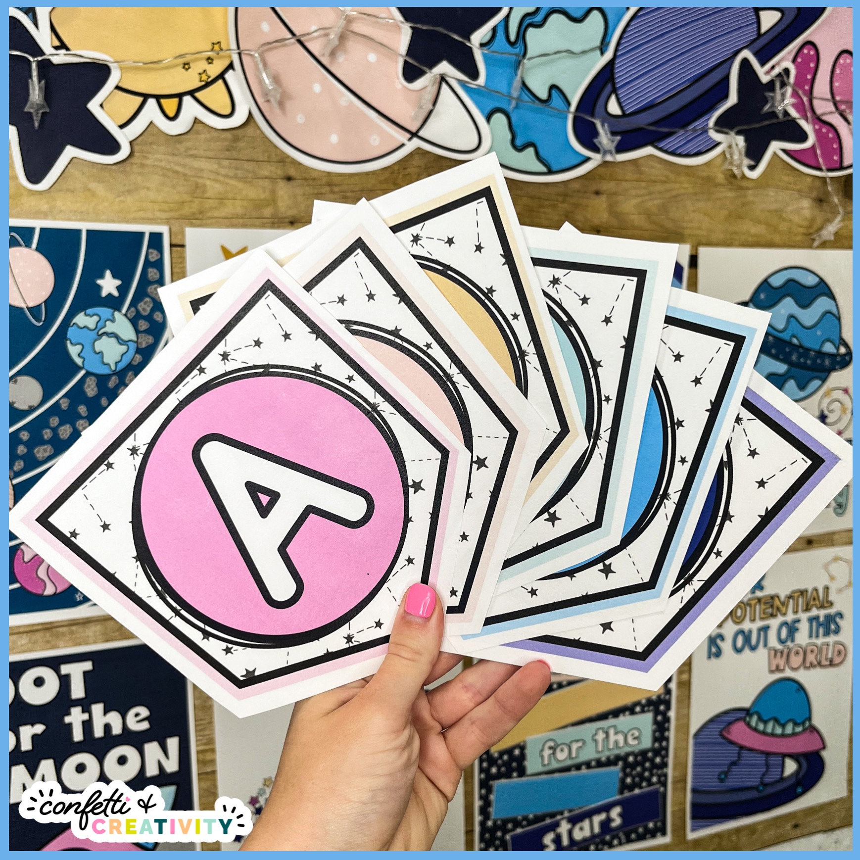 Space Alphabet Banner: Classroom Decor, ABC Bunting (digital Download ...