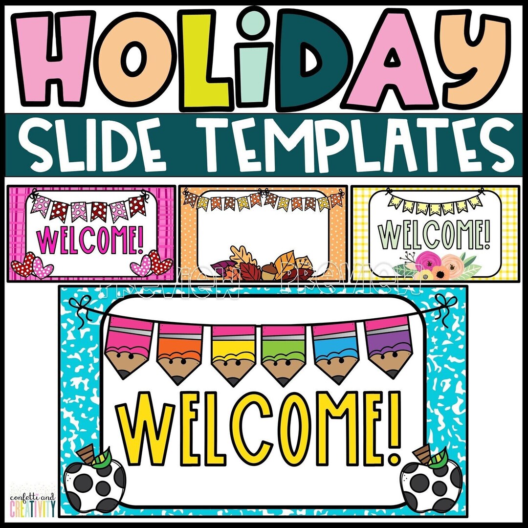 EDITABLE Classroom Slide Templates Holiday Classroom Bundle - Etsy
