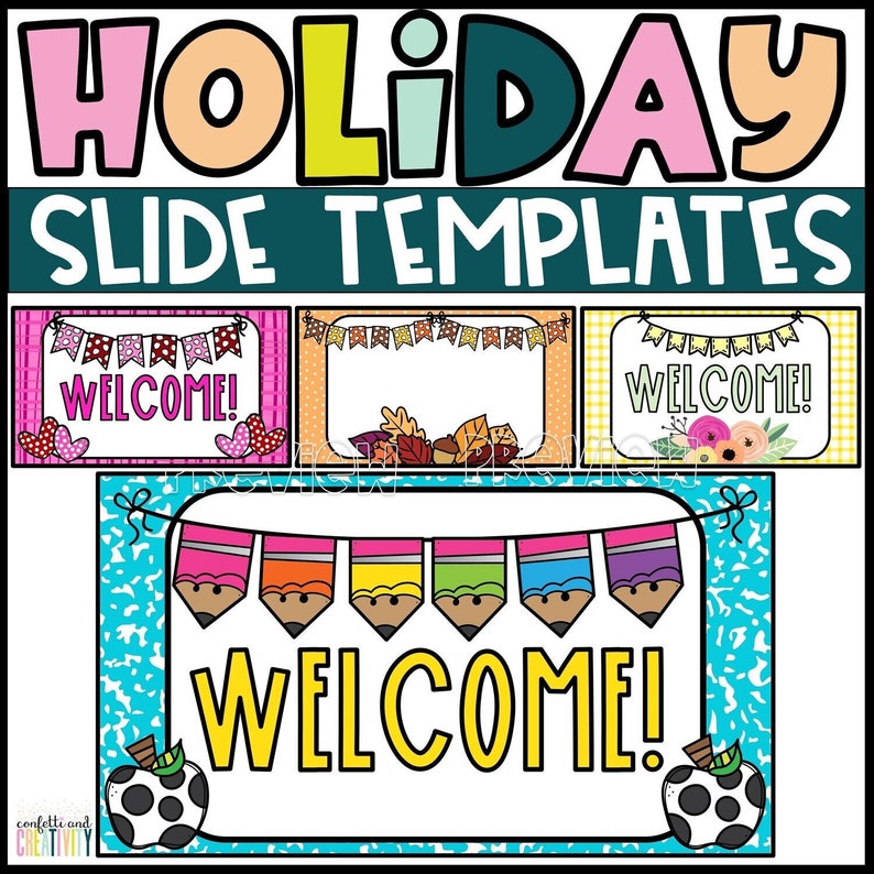EDITABLE Classroom Slide Templates Holiday Classroom Bundle - Etsy