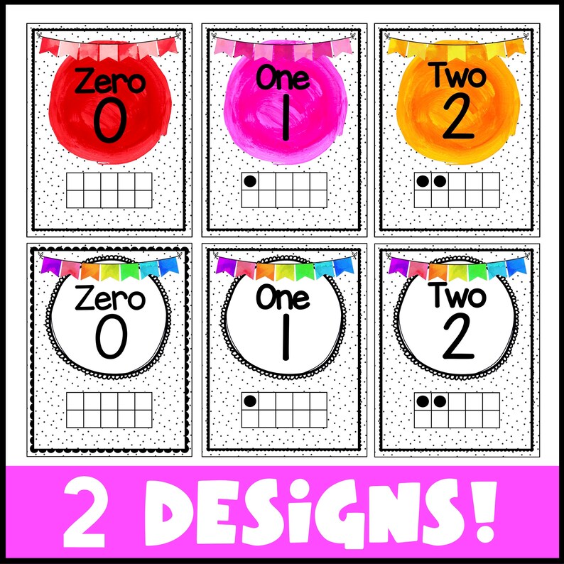 Classroom Number Posters: Ten Frames 0-20 (digital Download) - Etsy
