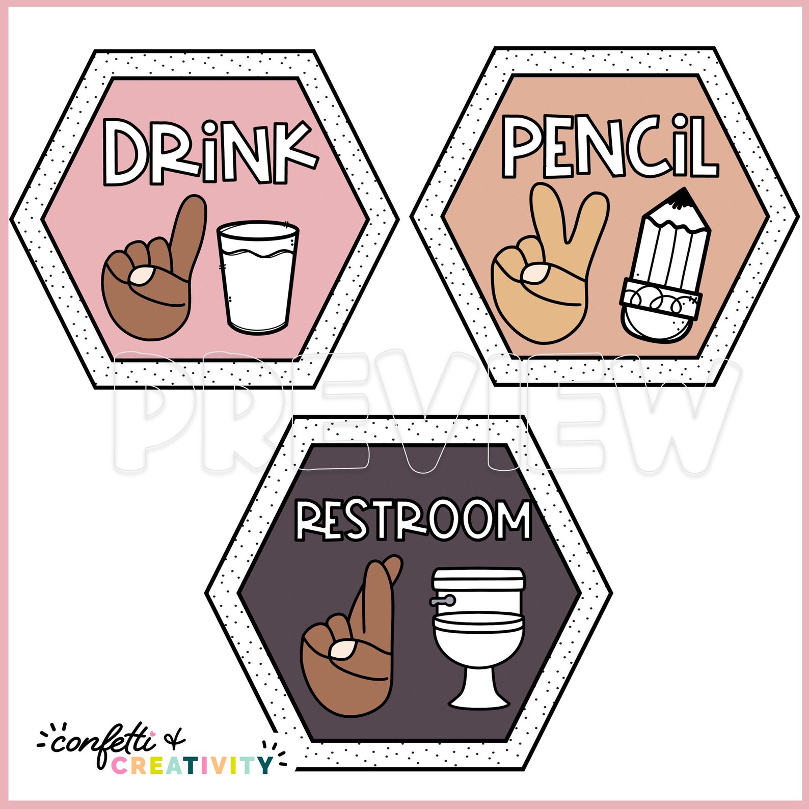 Boho Classroom Hand Signal Posters: Neutral Decor (digital Download) - Etsy