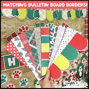 Christmas Dogs Bulletin Board Kit: Merry Christmas Decor (digital ...