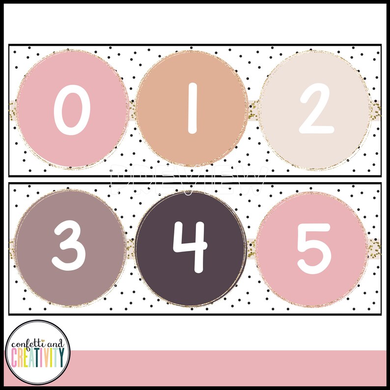Boho Neutral Classroom Number Line Boho Classroom Decor - Etsy