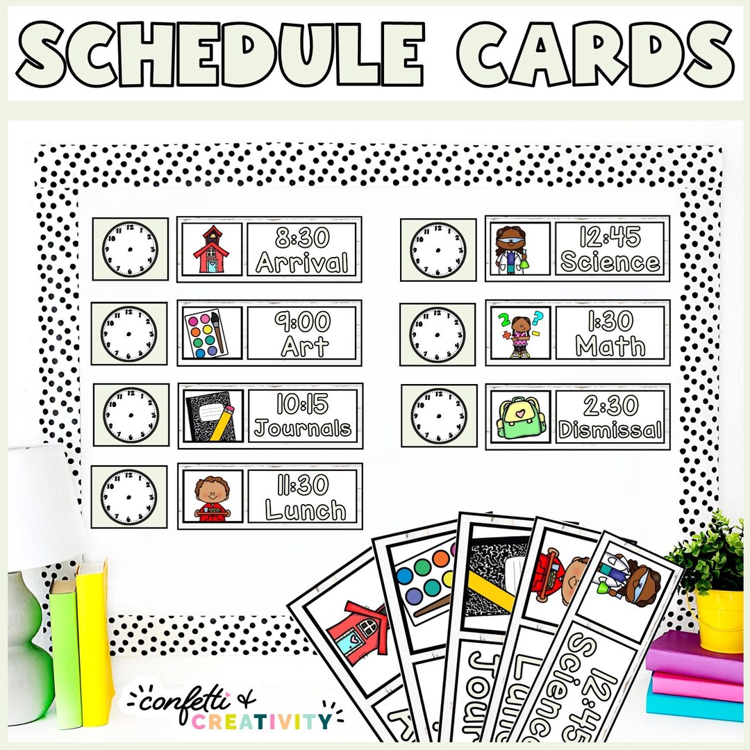 Farmhouse Daily Schedule Cards Editable Classroom Schedule Elementary ...